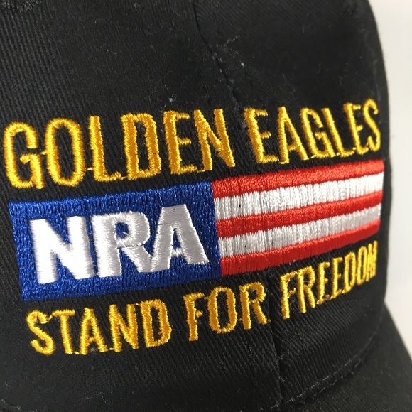 NRA | Accessories | Nra Flag Logo Golden Eagles Black Baseball Hat ...